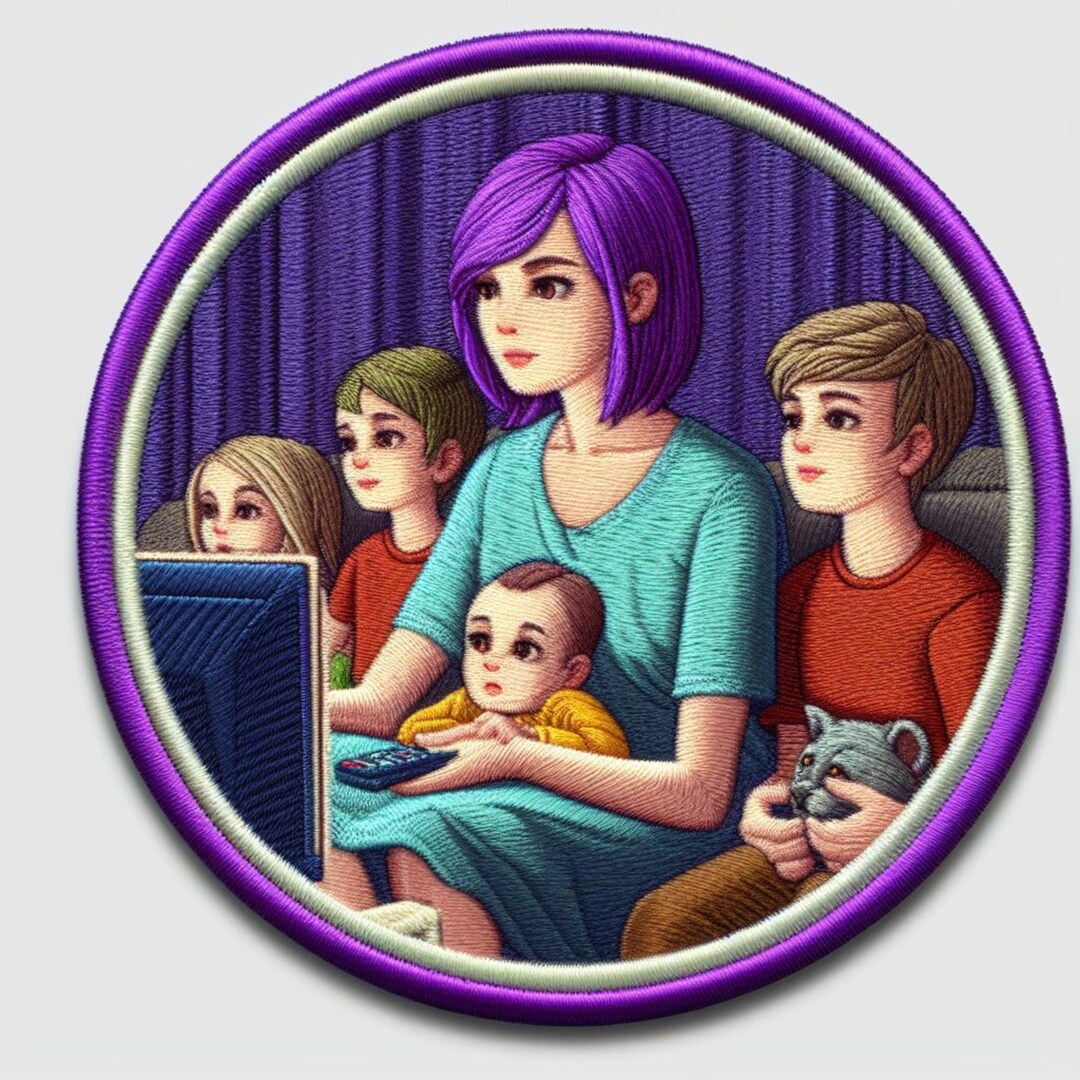 Movie Night With Mom Patch Printed Embroidered Iron-on/sew-on Applique ...