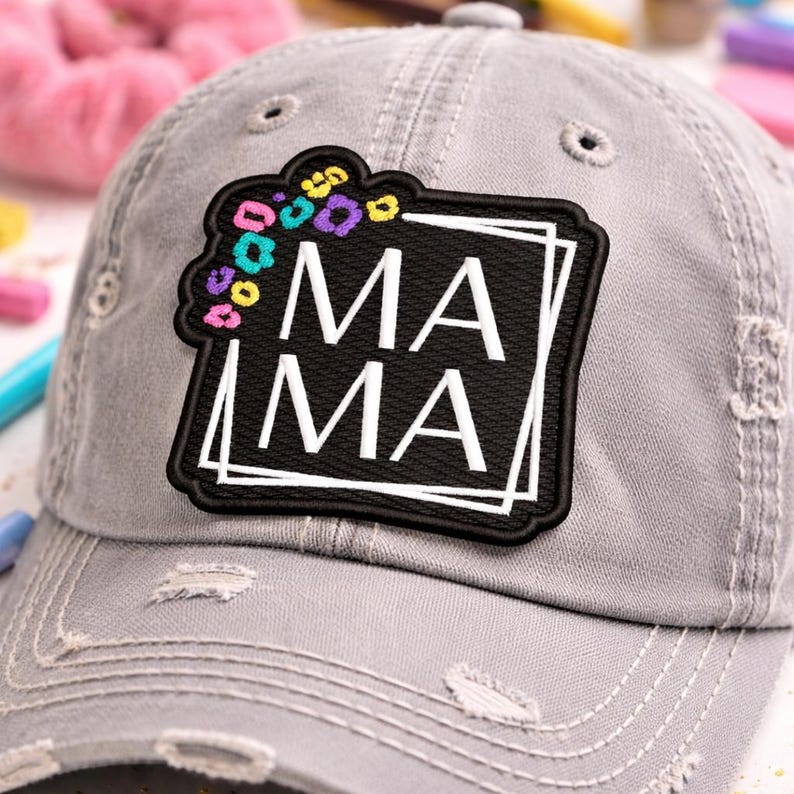 Mama Cheetah Print Embroidered Patch Iron-on Sew-on Applique for Diaper ...
