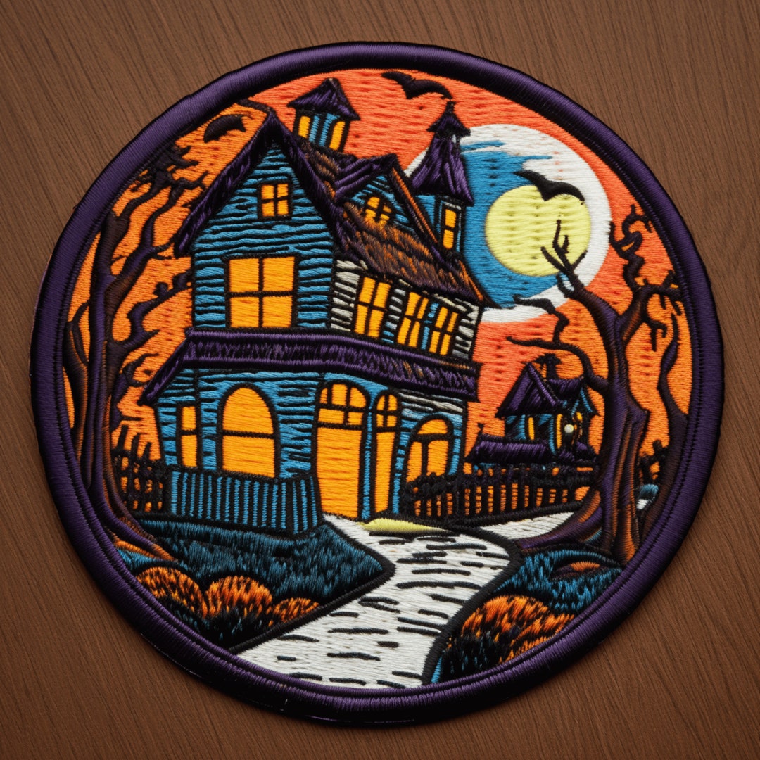 Haunted House Patch/iron-on Patch/halloween Costume/spooky & Scary/kids ...