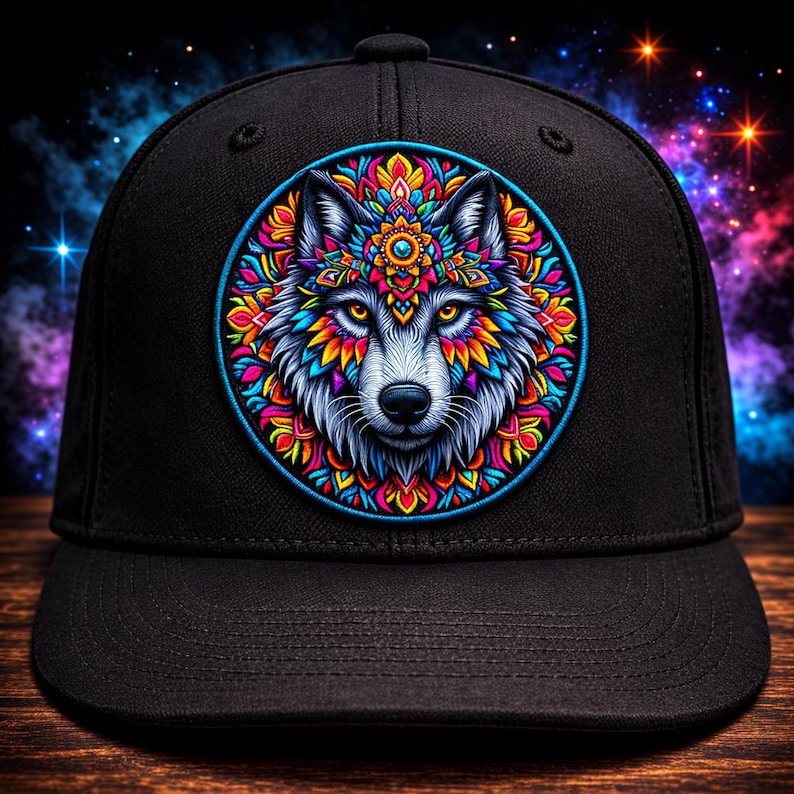 Wolf Patch/iron-on Patch/mandala Style/wild Animal Badge, Coyote, Wolf ...