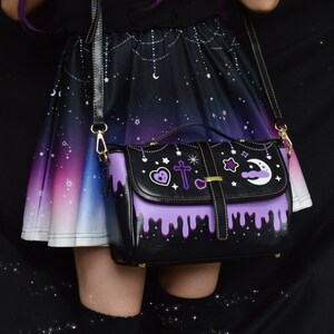 Drippy Pastel Goth Hand Bag and Wallet Set, Yami Kawaii Star Moon Cute ...