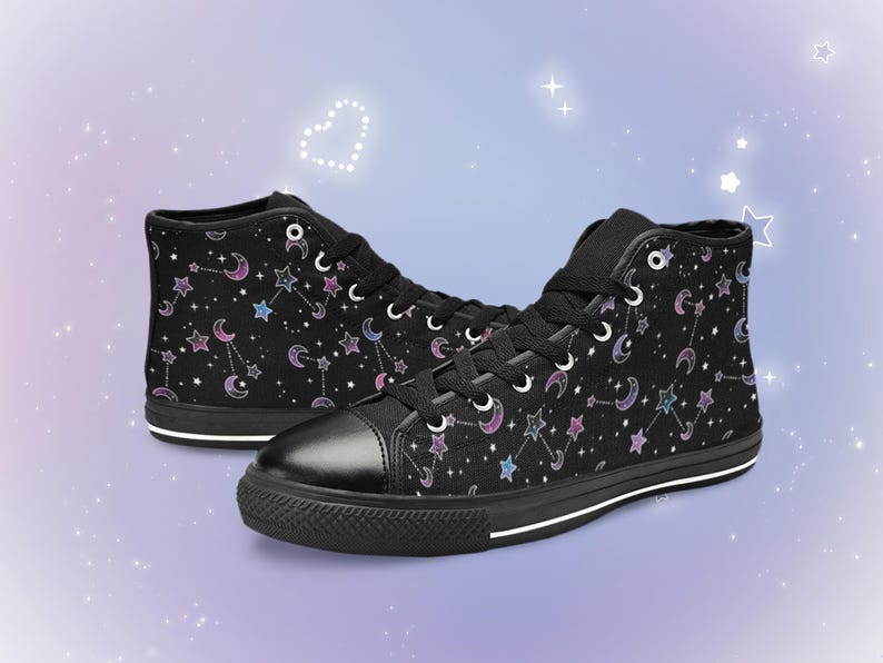 Cute Mystical Constellation Shoes Celestial Mystic High Top Sneakers ...