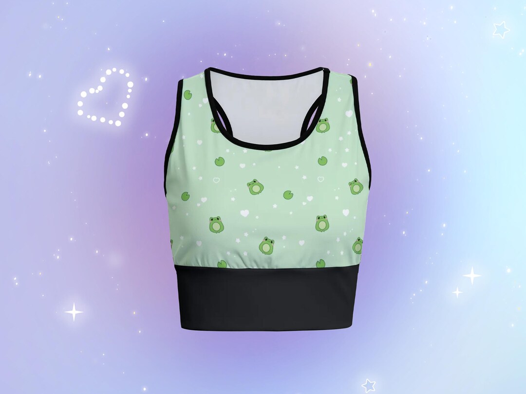 Kawaii Frog Tank Top Celestial Pastel Goth Cropped Top Cute Cottagecore ...