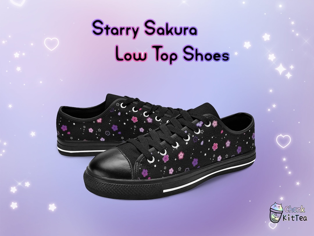 Harajuku Starry Sakura Shoes Celestial Cherry Blossom Low Top Sneakers ...