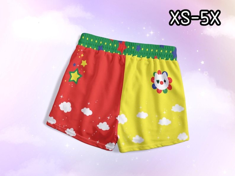 Kawaii Clown Cat Shorts With Pockets, Harajuku Clowncore Shorts ...