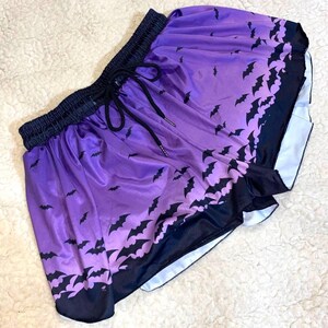 Pastel Goth Bats Skorts Creepy Cute Yami Kawaii Flowy Shorts Purple ...