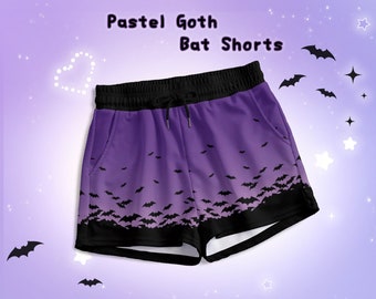 Pastel Goth Bats Shorts Creepy Cute Yami Kawaii Shorts Purple Spooky ...