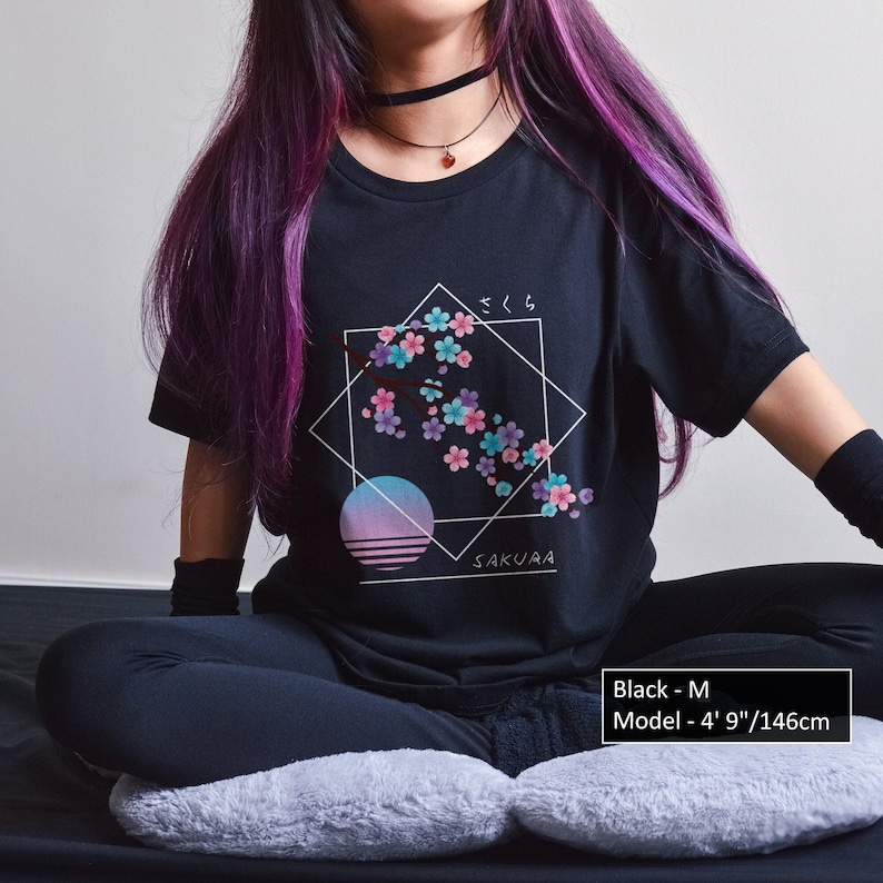 Pastel Cherry Blossom T-shirt Japanese Aesthetic Colorful Sakura Flower ...
