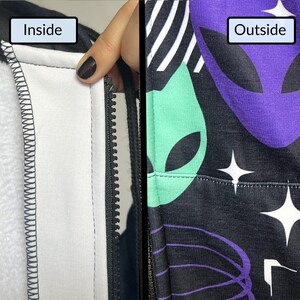 Sci-fi Alien Cat Hoodie W/ Zipper Retro Futuristic Cyberpunk Kitty ...