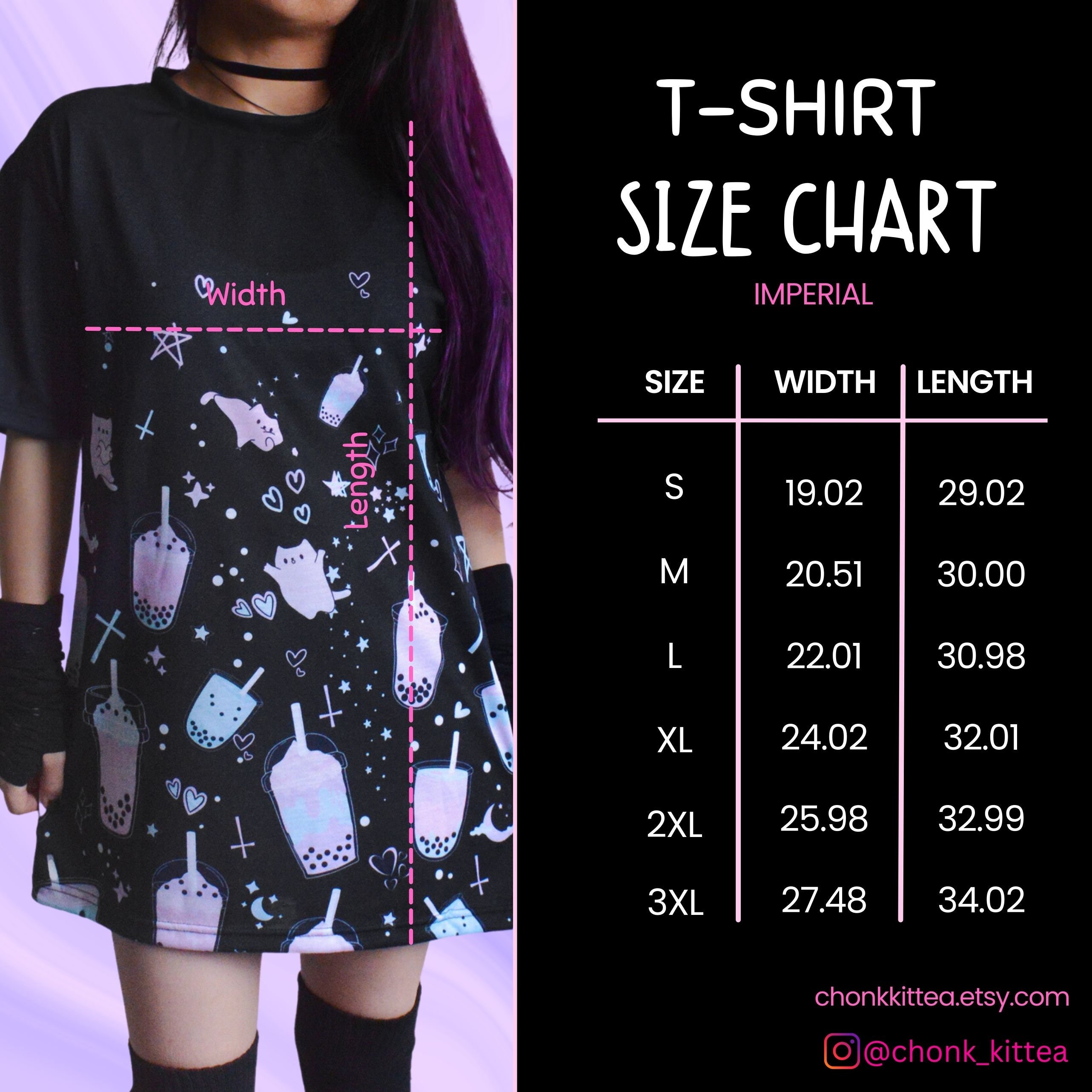 Pastel Goth Boba and Cats Shirt Front Back Design Soft Grunge Bubble ...