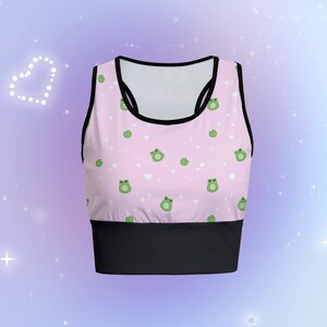 Kawaii Frog Tank Top Celestial Pastel Goth Cropped Top Cute Cottagecore ...