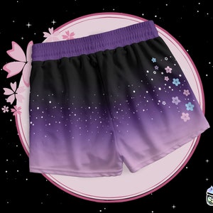 Purple Celestial Sakura Shorts Gradient Pastel Goth Cherry Blossom ...