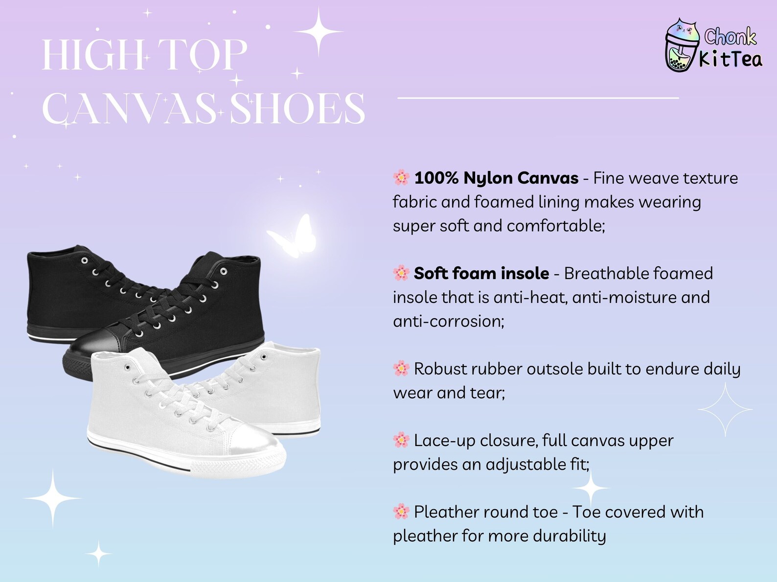 Purple Kawaii Sakura Shoes Celestial Cherry Blossom High Top Sneakers ...
