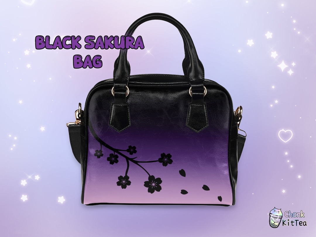 Pastel Goth Cherry Blossom Bag Purple Gradient Kawaii Sakura Shoulder ...
