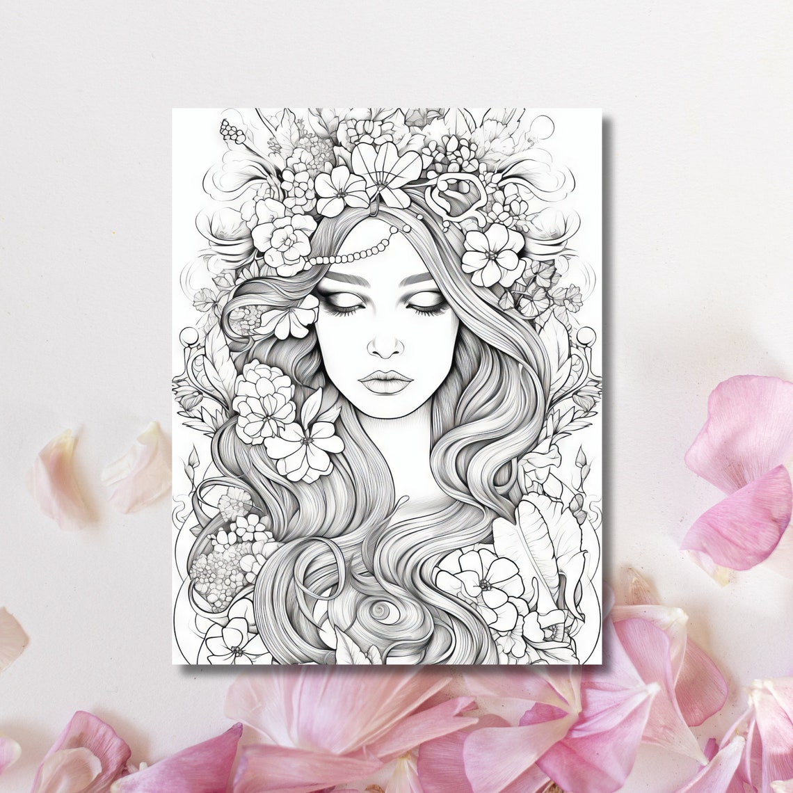 Mindfulness Colouring Page Femme 15 - Etsy
