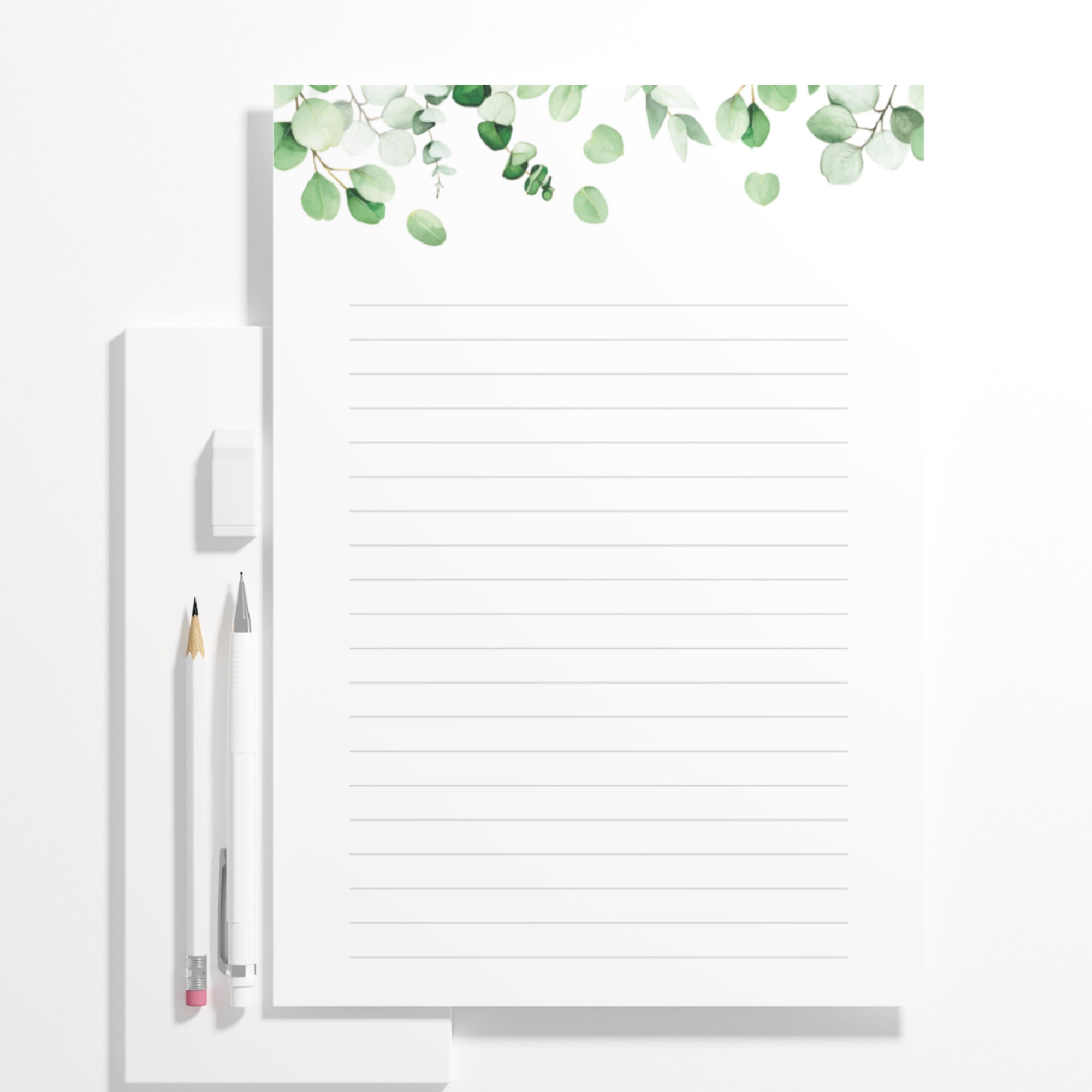 Printable Notepaper Set, A5 Lined & Un-lined, Printable Stationery ...