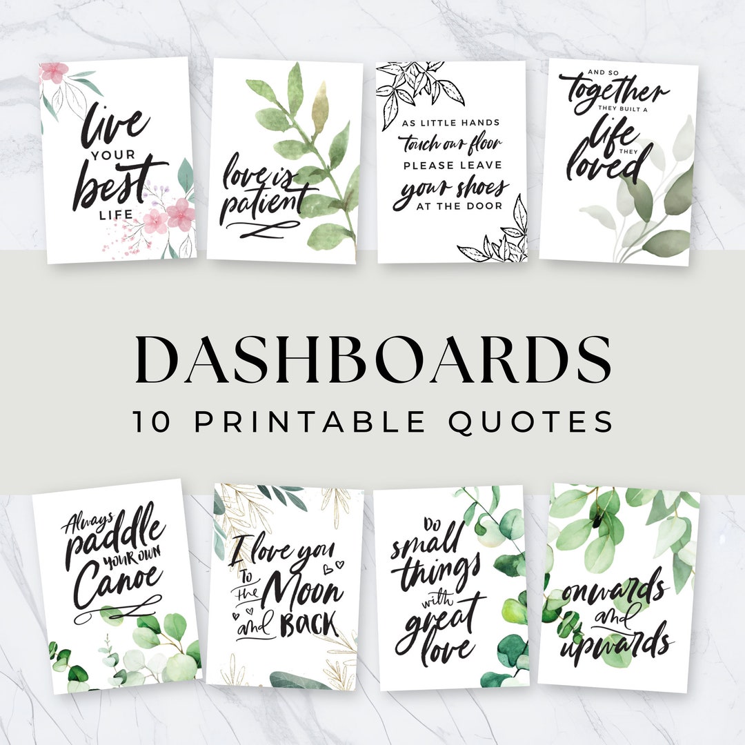 Planner Dashboards A5 Printable Quotes & Leaves - Etsy Ireland