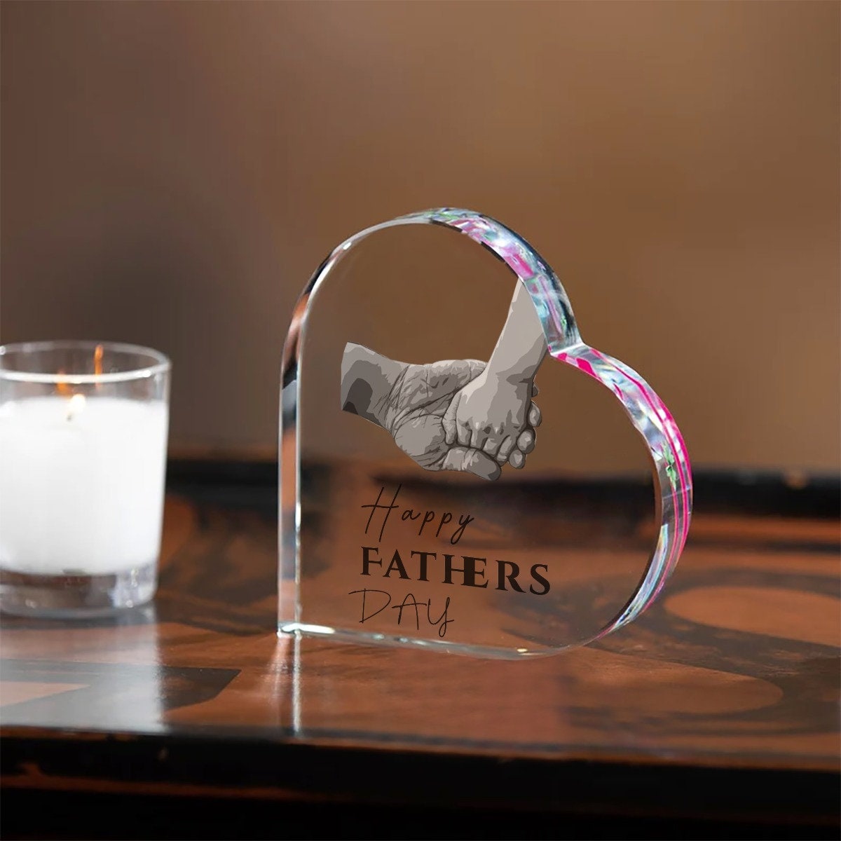 Happy Father's Day Acrylic Heart Ornaments Gift for Dad - Etsy