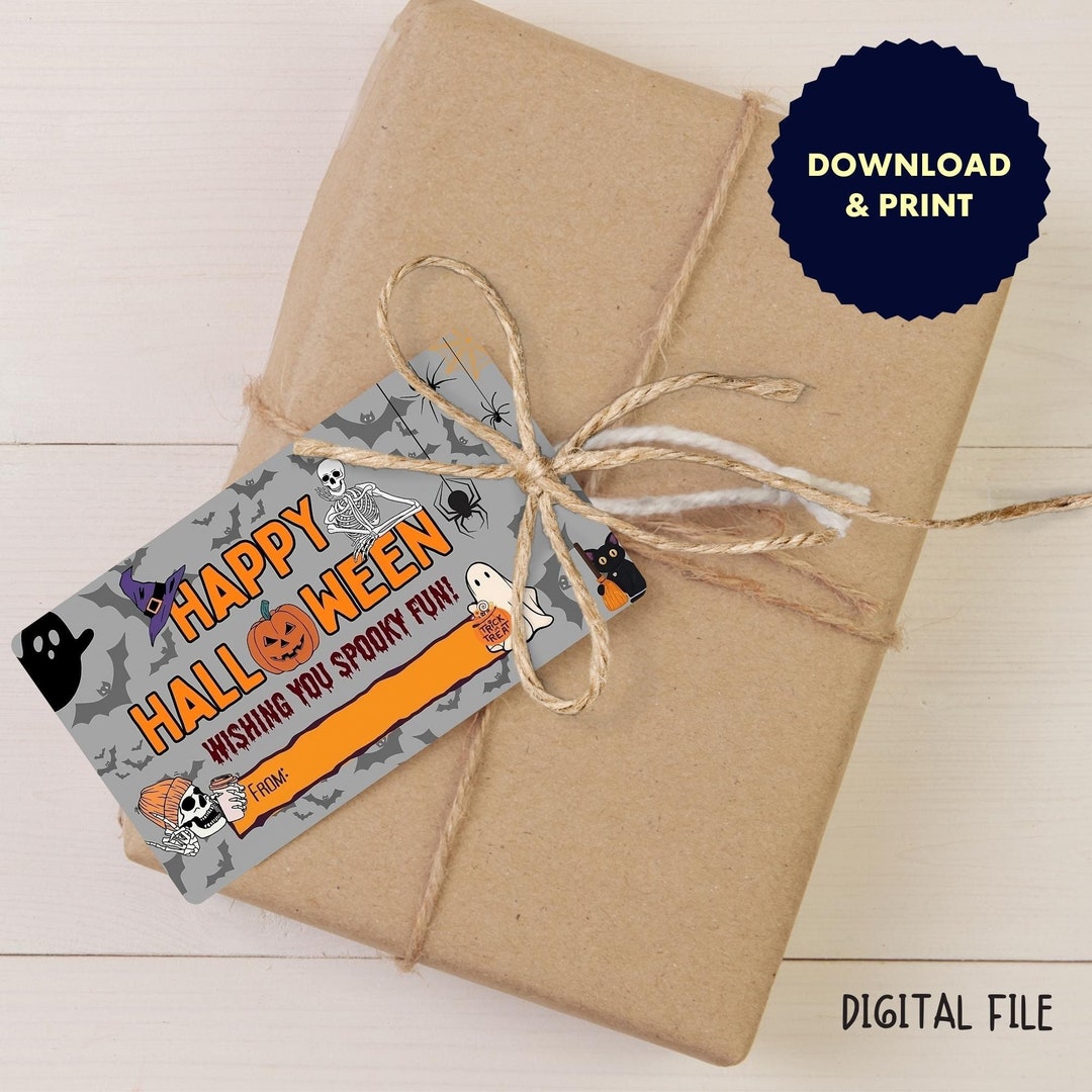 Printable Halloween Gift Tag Happy Halloween Cookie Tag - Etsy