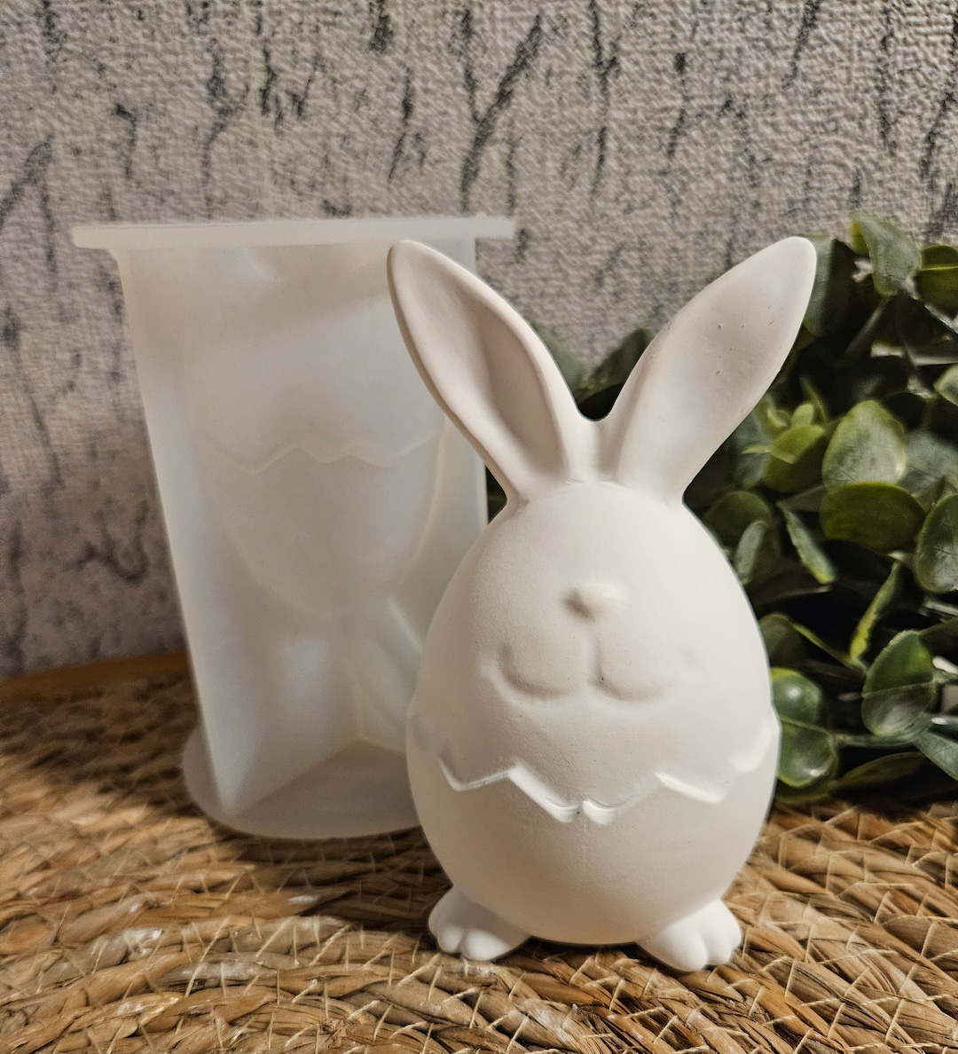 Silicone Mold, Casting Mold, Rabbit, Rabbit in Eggshell, Spring ...