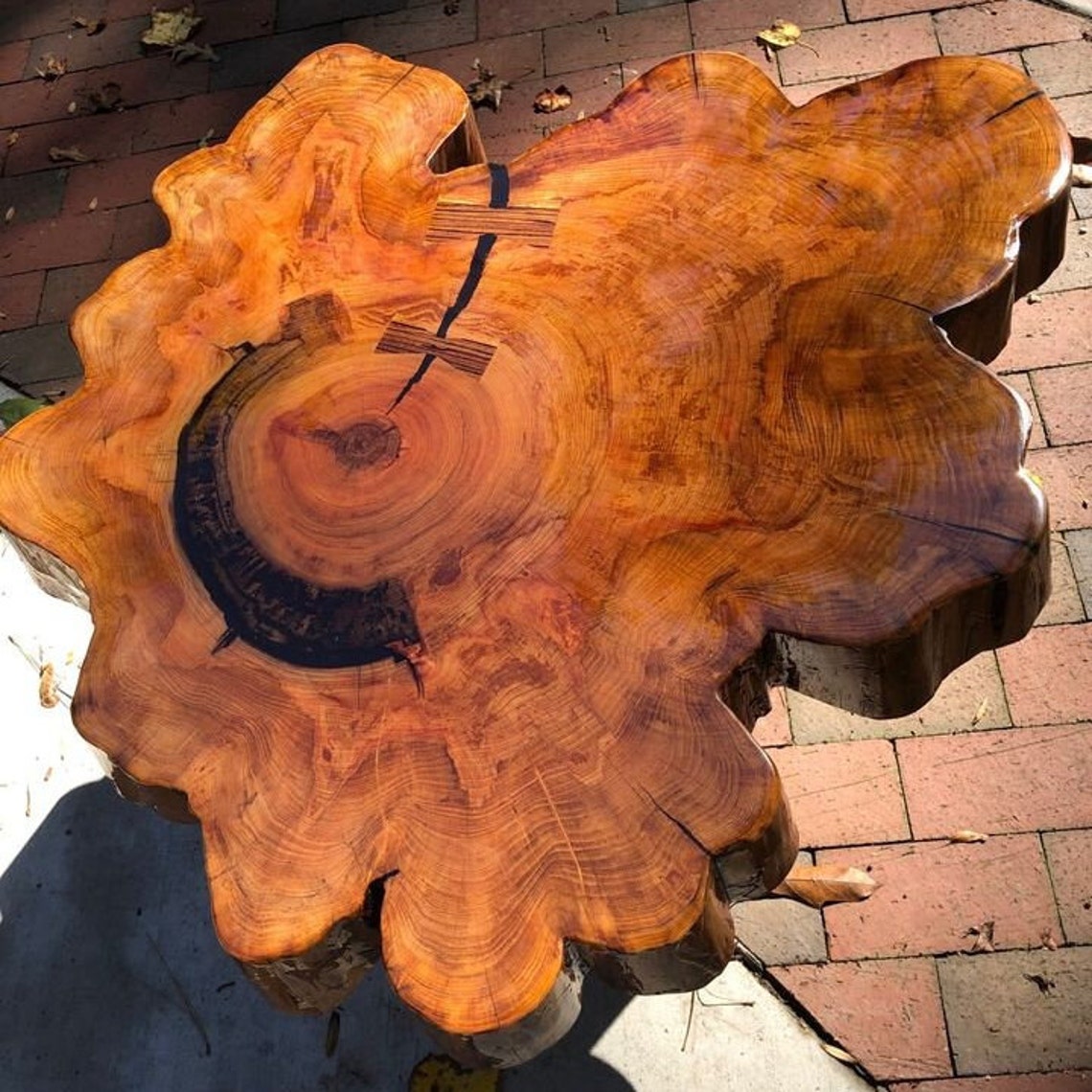 Live Edge Cypress Wood and Epoxy Coffee Table - Etsy