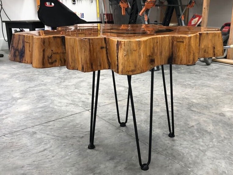 Live Edge Cypress Wood and Epoxy Coffee Table - Etsy