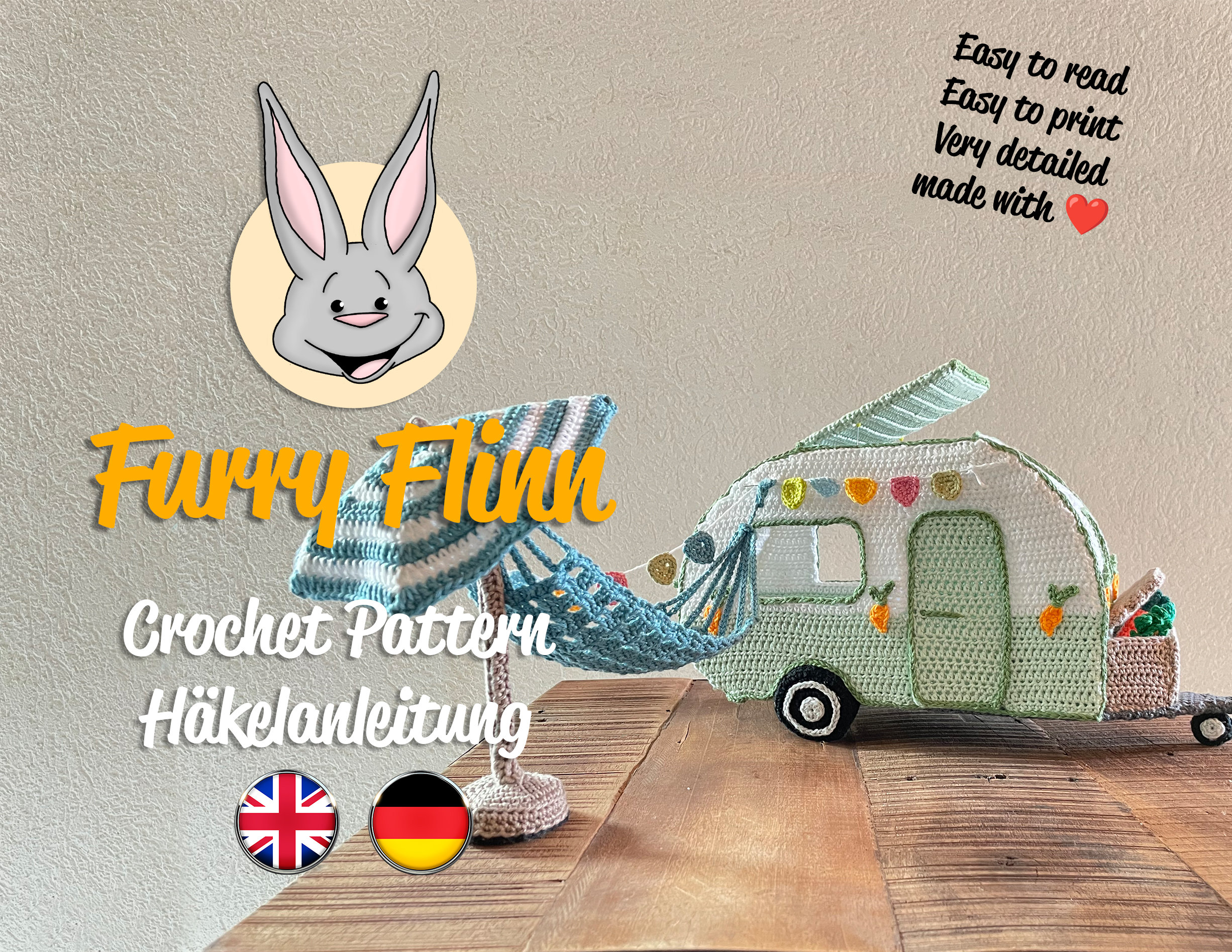 Furry Flinn Trailer/wohnwagen Crochet Pattern English & - Etsy