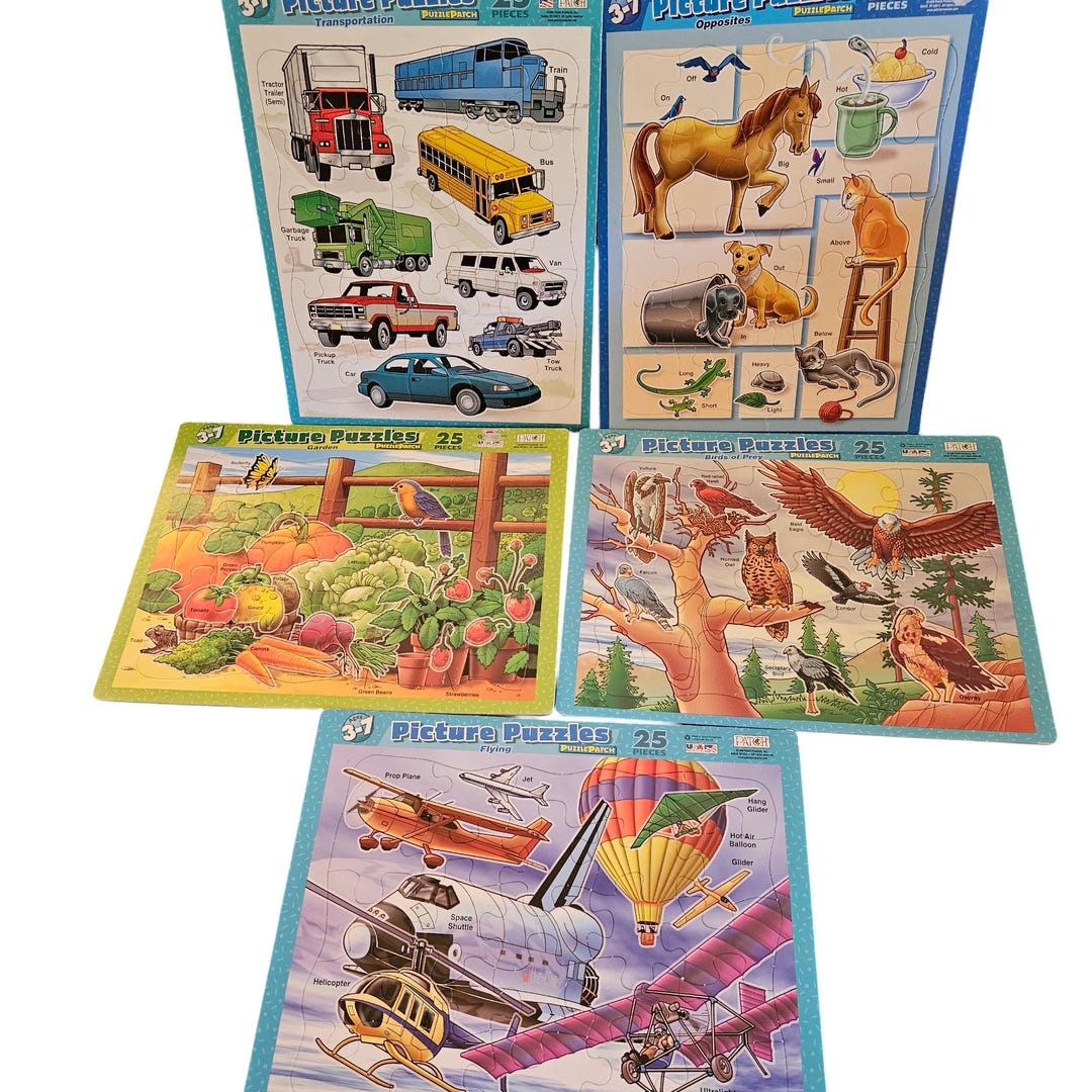 Vintage Puzzlepatch Picture Puzzles Lot of 5 Assorted 25 Pieces Ages 3 ...