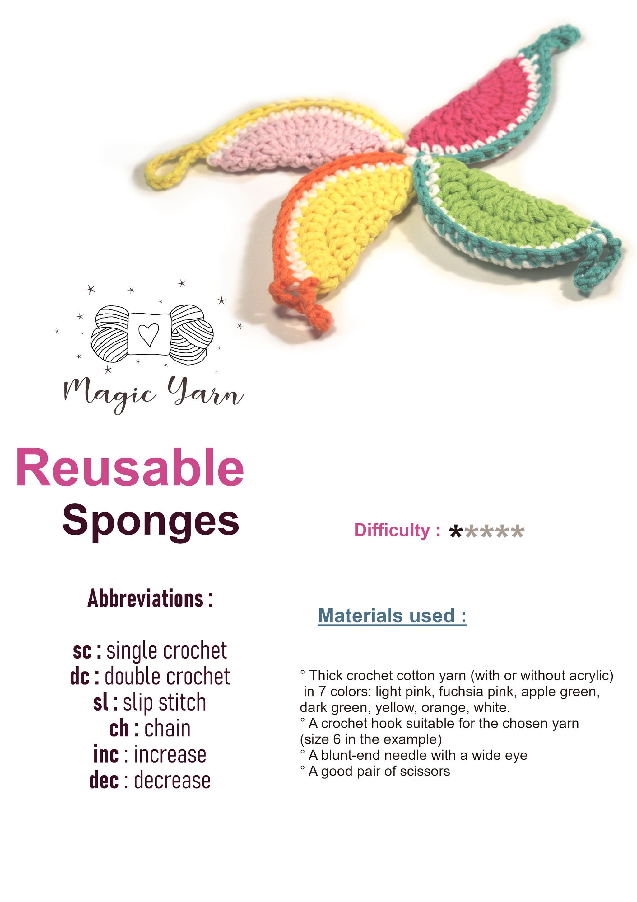 Reusable Sponges: Crochet Pattern - Etsy