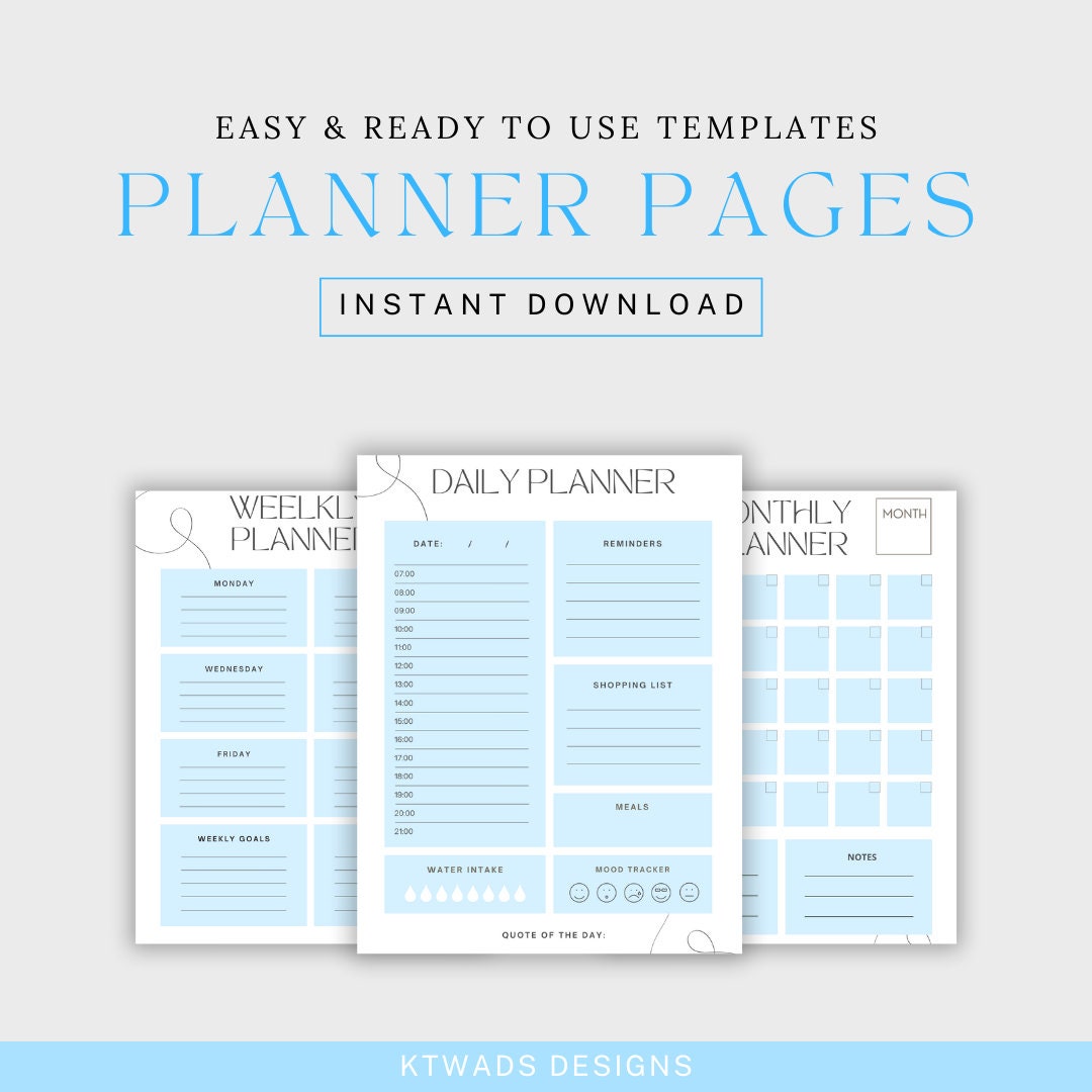 Printable to Do List Daily, Weekly and Monthly To-do Pdf Planner 4 ...