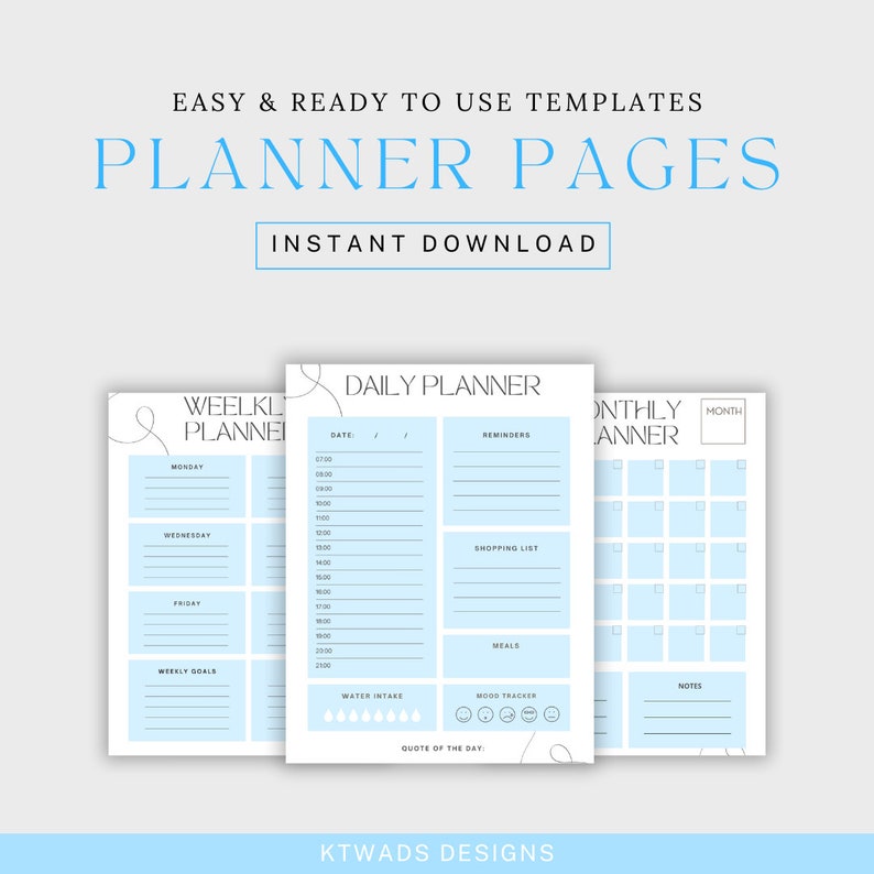 Printable to Do List Daily, Weekly and Monthly To-do Pdf Planner 4 ...