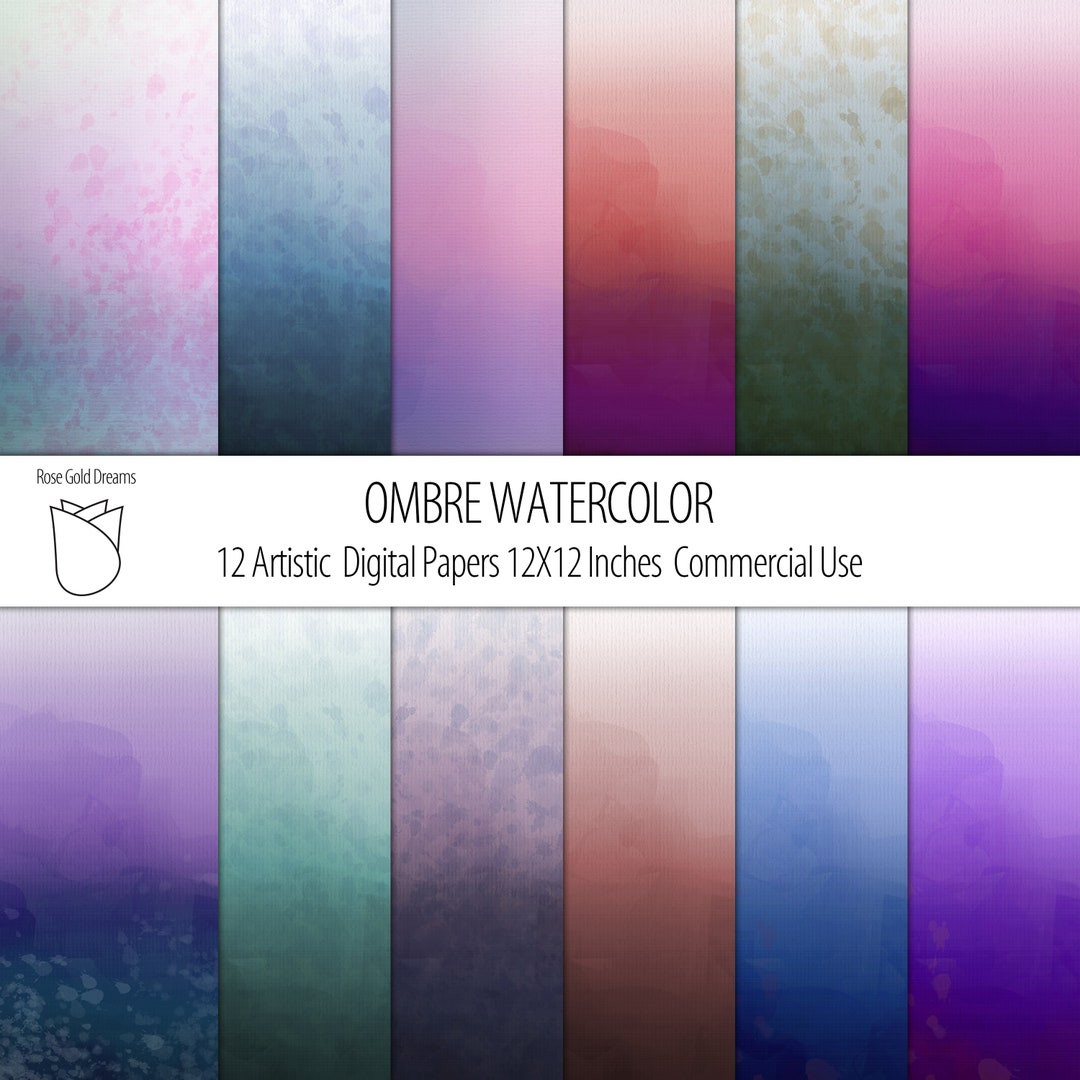 Watercolor Ombre Digital Paperswatercolor Backgrounds - Etsy