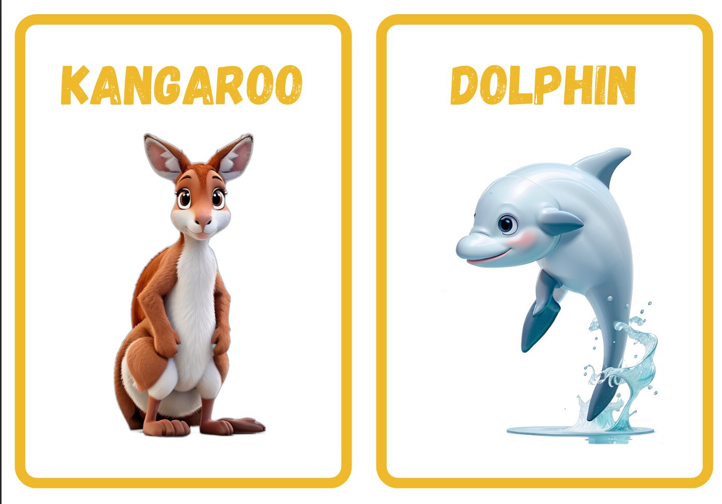 30 Digital Flashcards Animals English Editable - Etsy