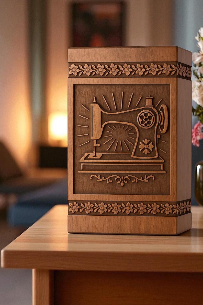 Handmade Rosewood Sewing Machine Urn: Personalized Memorial Keepsake - Etsy