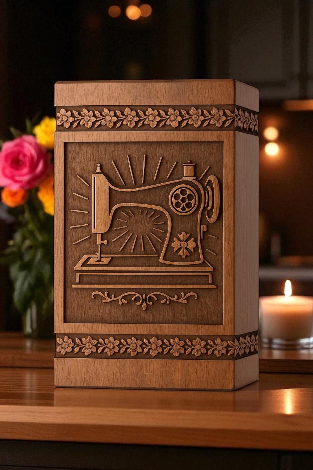 Handmade Rosewood Sewing Machine Urn: Personalized Memorial Keepsake - Etsy