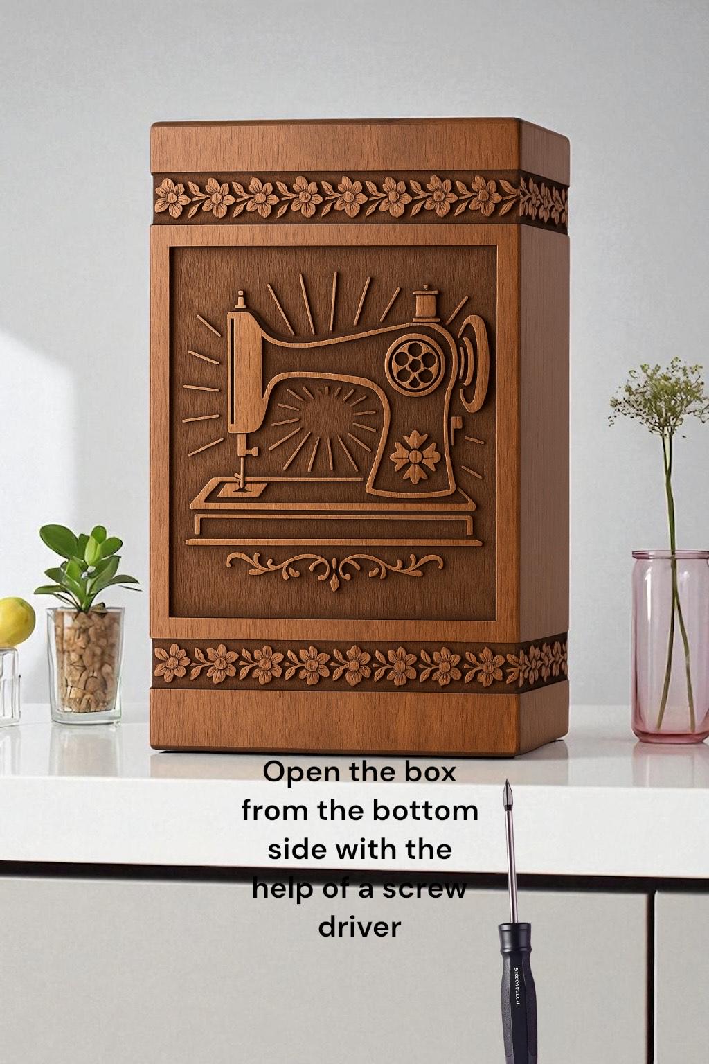 Handmade Rosewood Sewing Machine Urn: Personalized Memorial Keepsake - Etsy