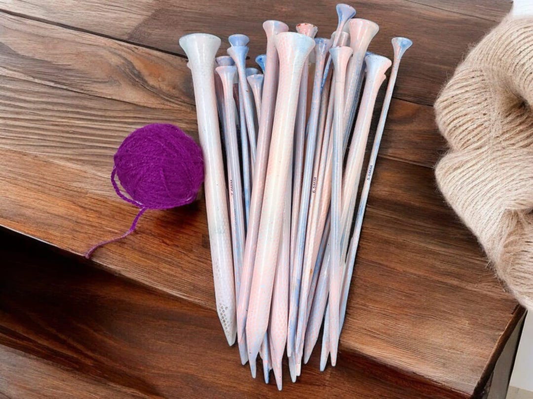 Single Pointed Knitting Needles | Wood Knitting Needle Set of 26 Pcs ...