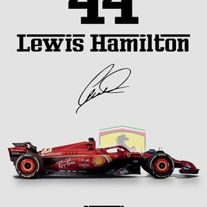 Lewis Hamilton Ferrari Formula 1 Poster Frame Digital Printable ...