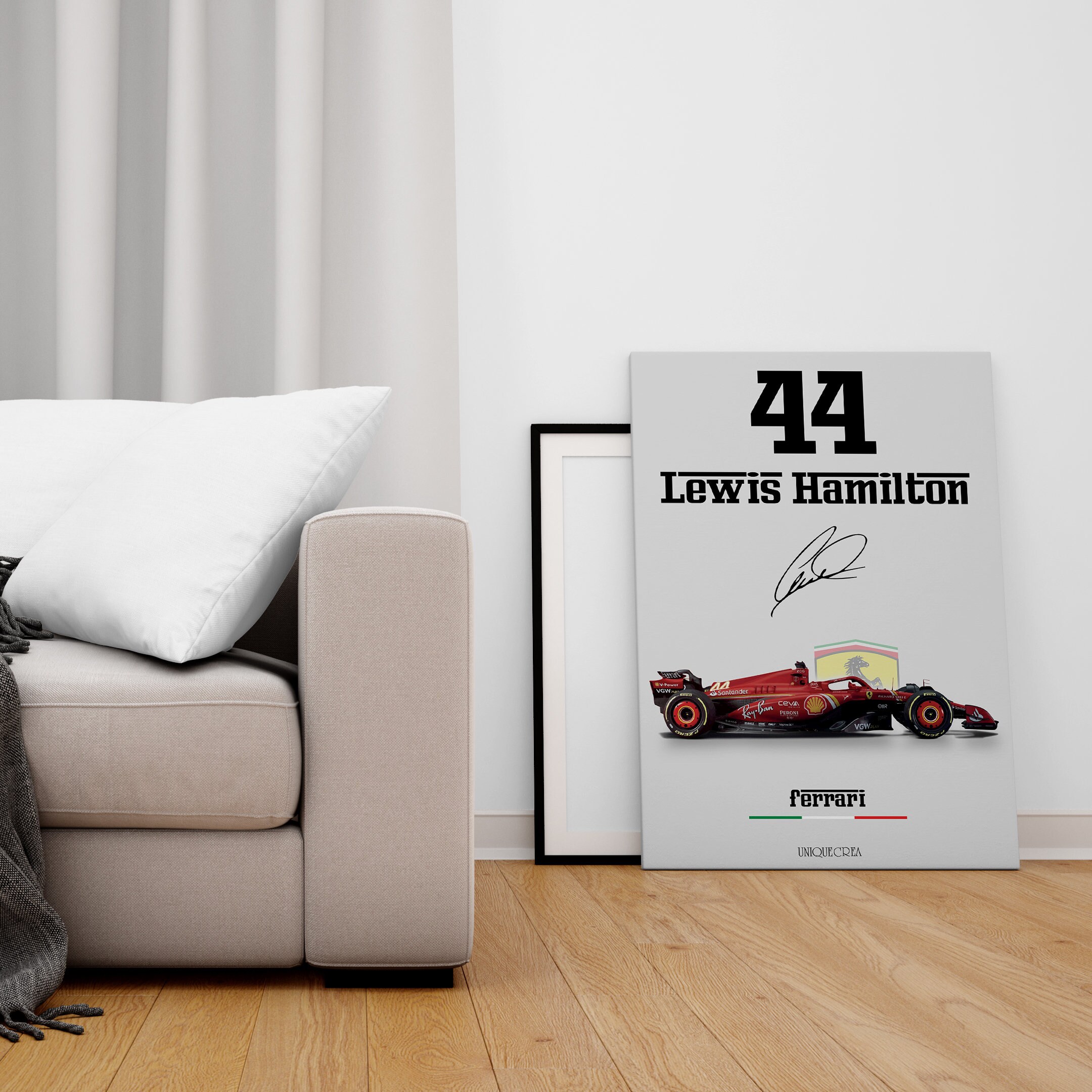 Lewis Hamilton Ferrari Formula 1 Poster Frame Digital Printable ...