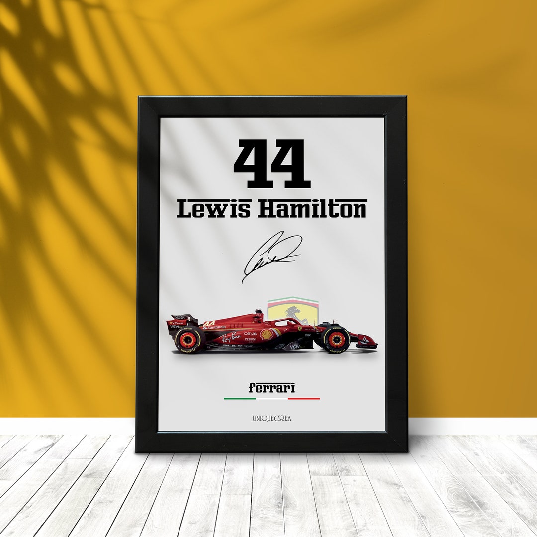 Lewis Hamilton Ferrari Formula 1 Poster Frame Digital Printable ...