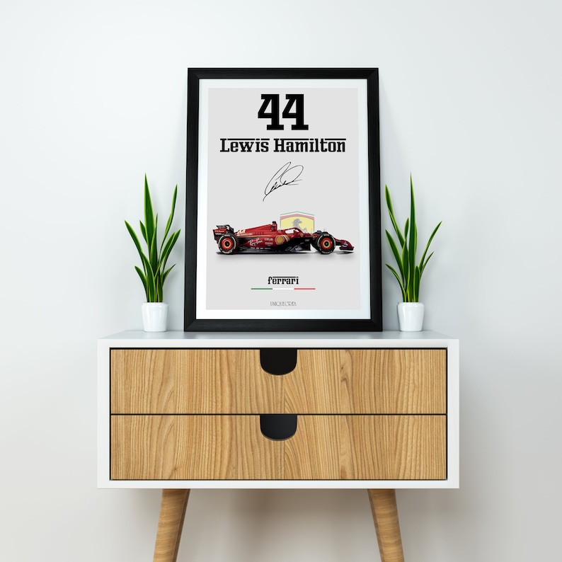 Lewis Hamilton Ferrari Formula 1 Poster Frame Digital Printable ...