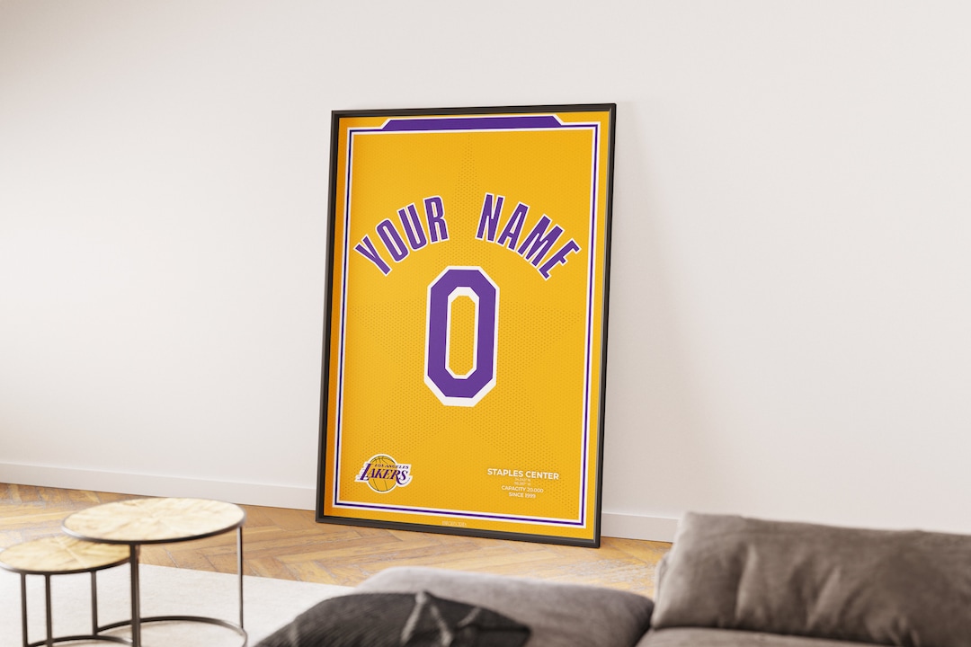 Customizable LA Lakers Basketball Jersey Frame | Digital Printable ...