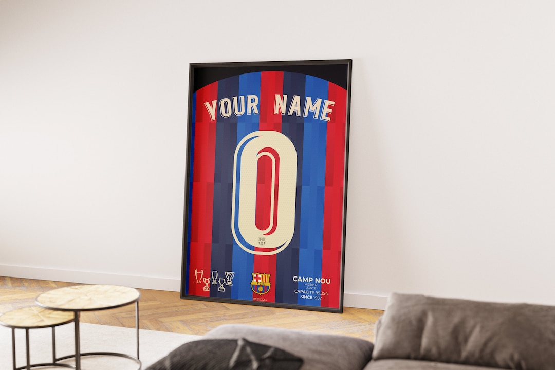 Customizable Barcelona Football Jersey Frame | Digital Printable ...