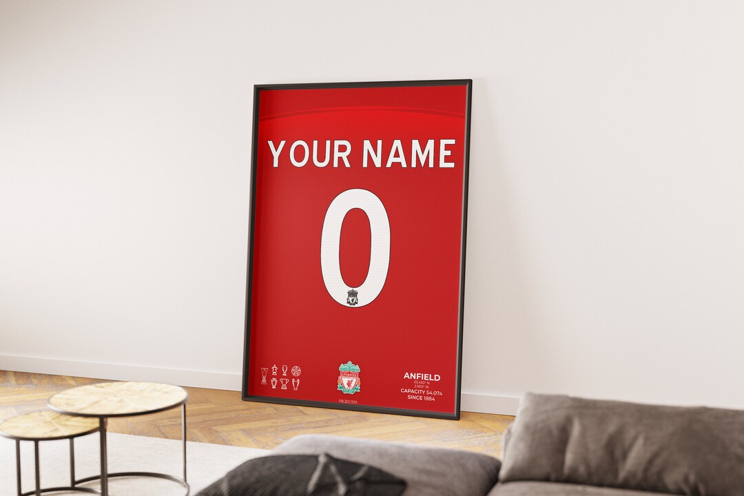 Customizable Liverpool Jersey Poster | Personalized Soccer Wall Art ...