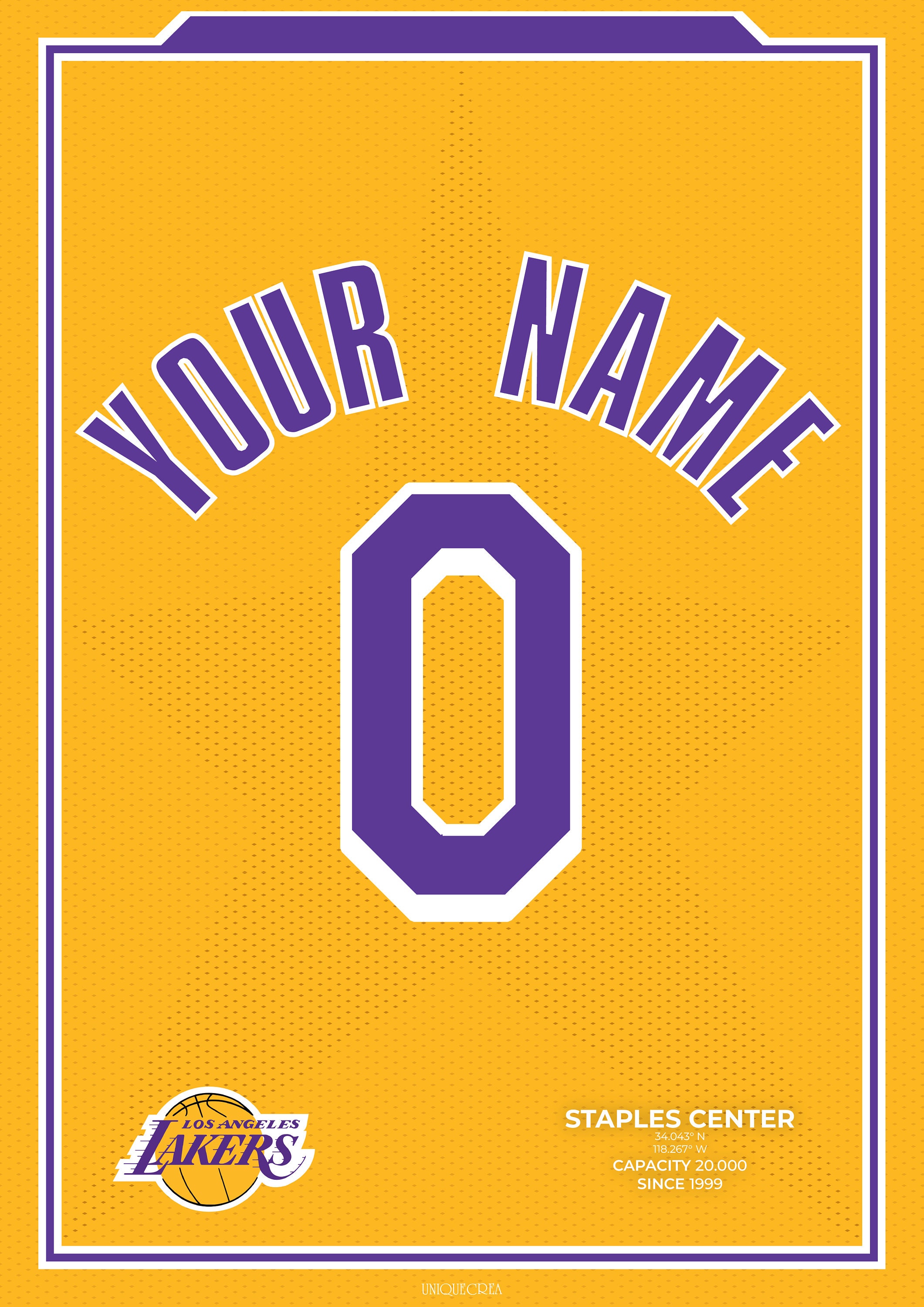 Customizable LA Lakers Basketball Jersey Frame | Digital Printable ...