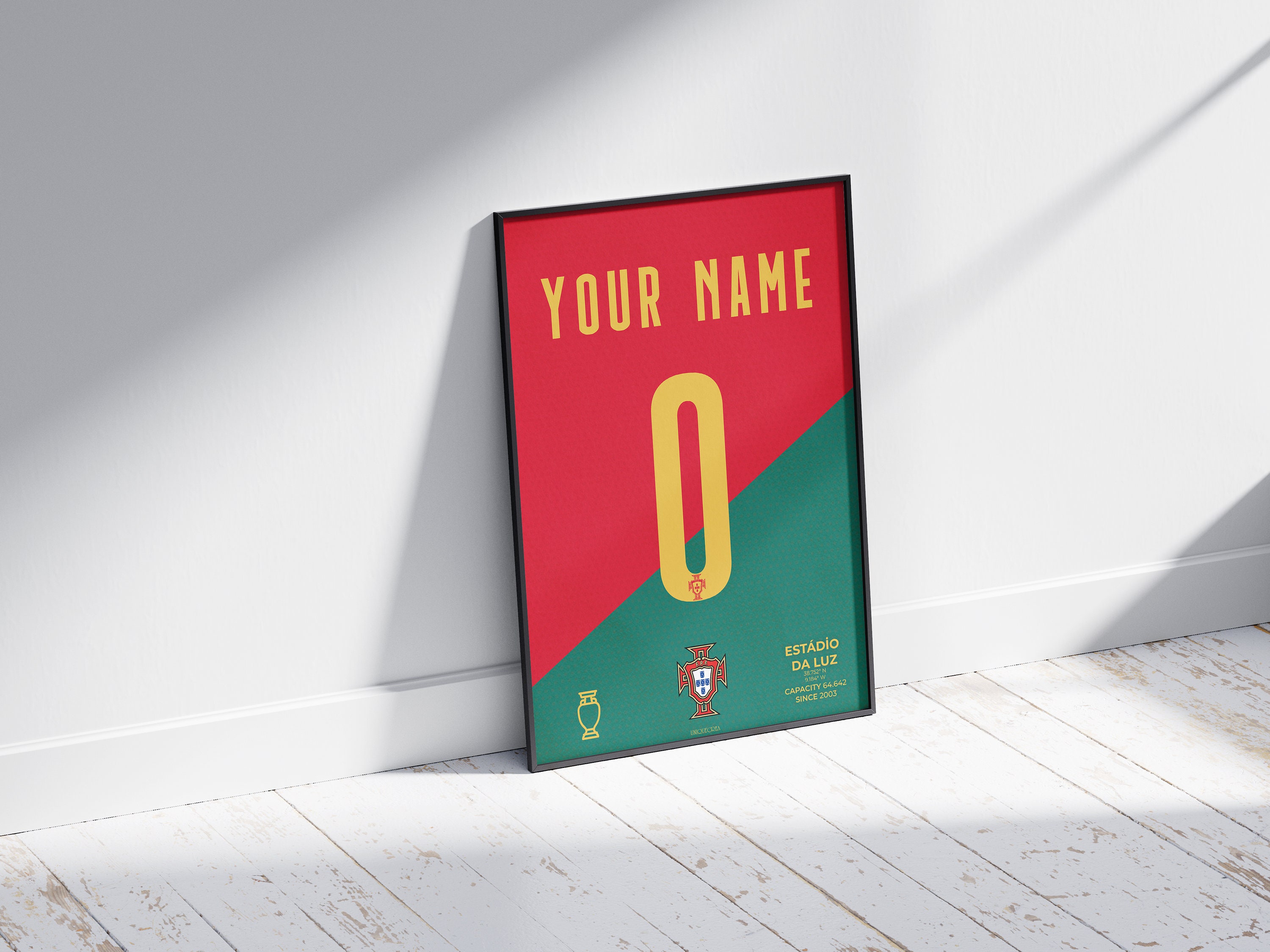 Customizable Portugal Football Jersey Frame| Digital Printable Material ...