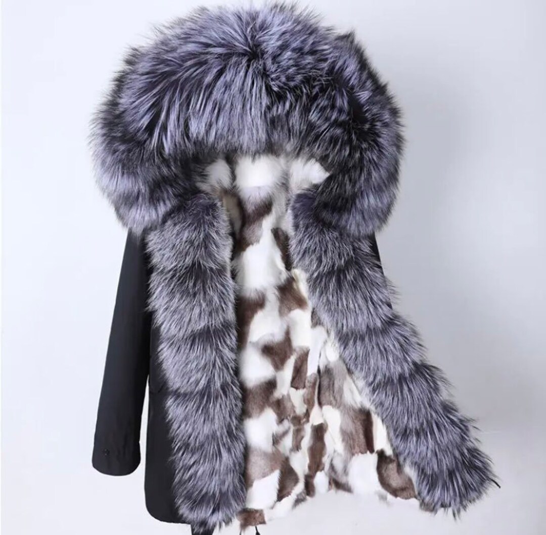 Wild Elegance Real Fox Fur and Raccoon Fur Parka With Natural - Etsy