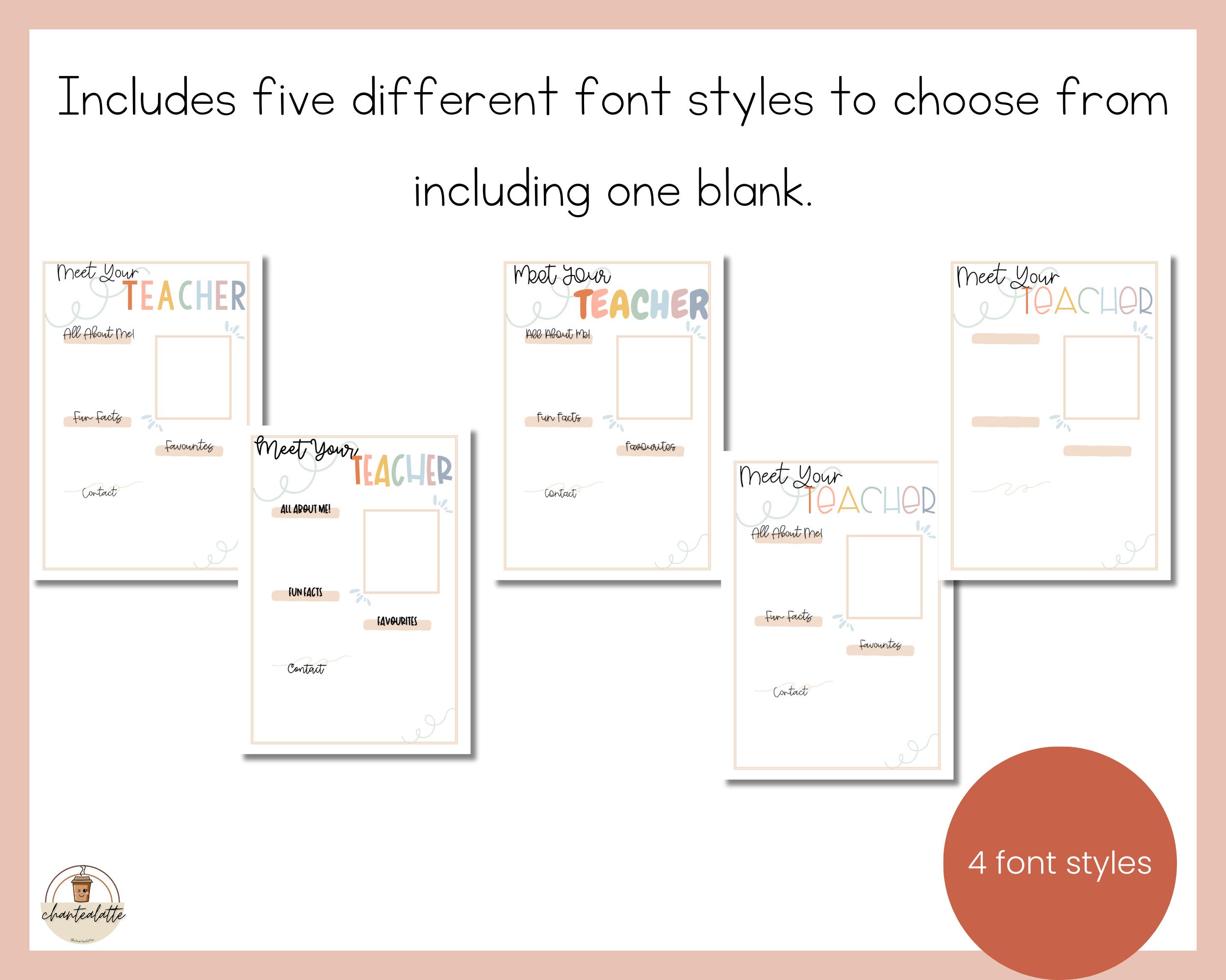 Meet Your Teacher Editable & Printable Templates - Ultra Simple Soft ...