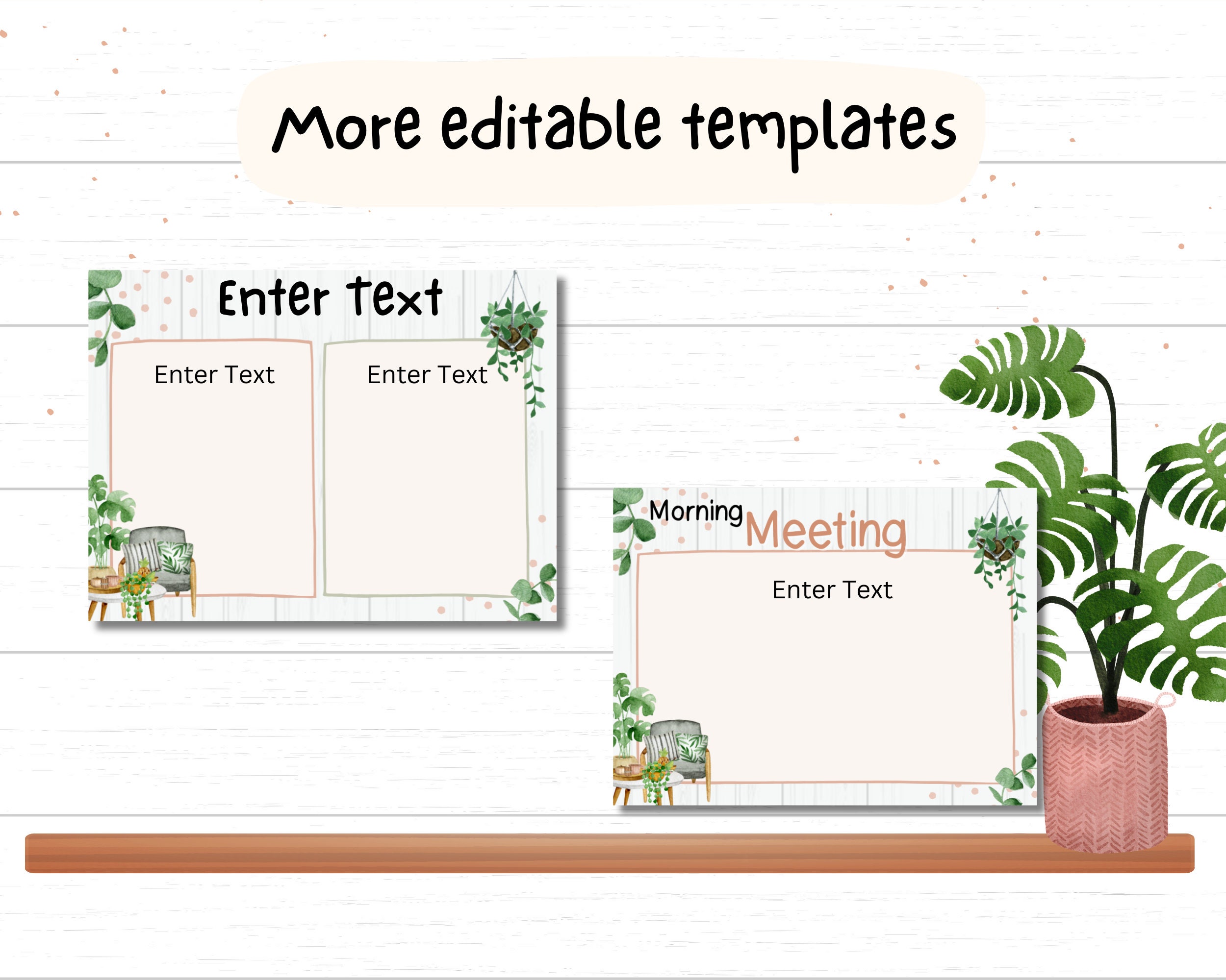 Simple Boho Plant Daily Class Slides - Editable Templates - Etsy