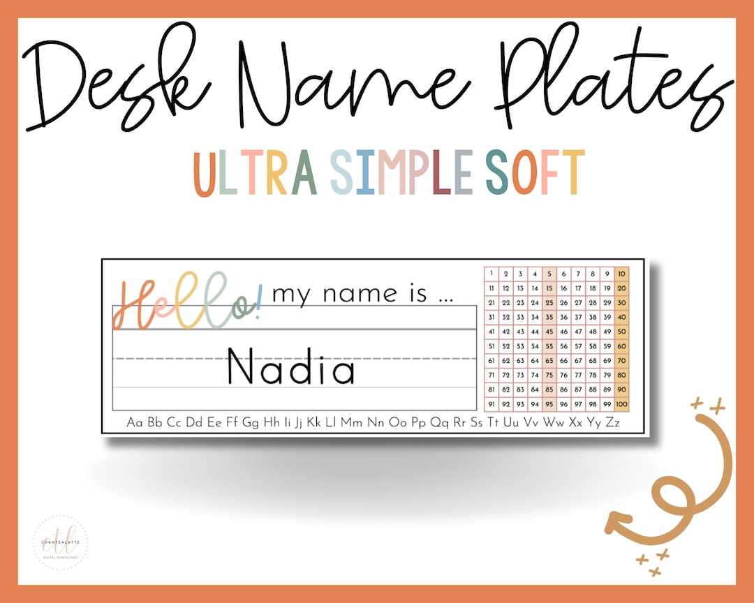 Desk Name Plates Editable & Printable Templates - Ultra Simple Soft PPT ...